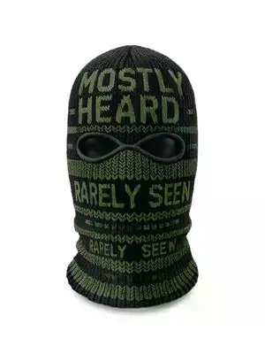 MOSTLY HEARD RARELY SEEN Logo-intarsia Ski Mask - Black