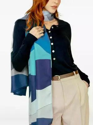 ELIZABETTA Onda Wavy-print Silk Scarf