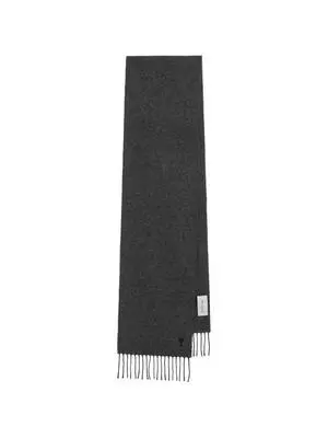 AMI Paris De Coeur Embroidered Scarf