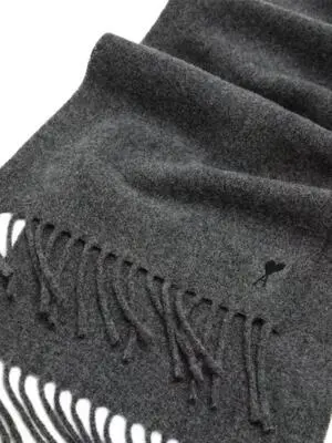 AMI Paris De Coeur Embroidered Scarf
