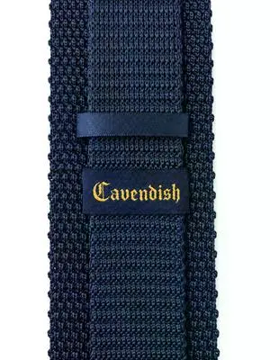 CAVENDISH Knitted Silk Tie - Blue