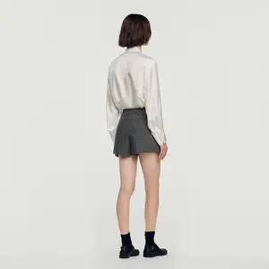 Sandro Houndstooth Wool Shorts