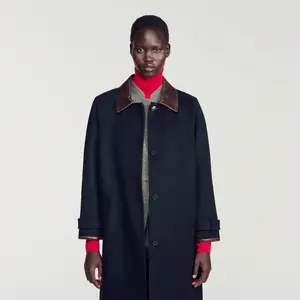 Sandro Long Double-faced Wool Coat