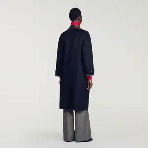 Sandro Long Double-faced Wool Coat
