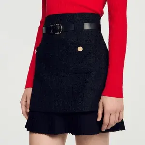 Sandro 2-in-1 Tweed Skirt