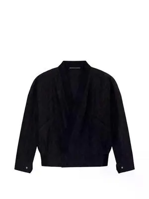 Giorgio Armani Geometric-jacquard Bomber Jacket - Black