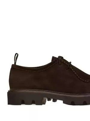 FABI Suede Chunky-sole Derby Shoes - Brown