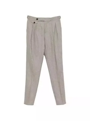 Brunello Cucinelli Pleated Straight-leg Trousers - Grey