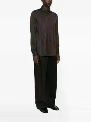 Brunello Cucinelli Pinstripe-print Spread-collar Shirt