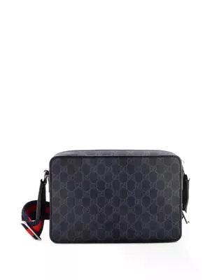 Gucci Double Zip Web Camera Gg Coated Canvas Small Shoulder Bag