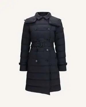 Burberry Audley Mid Length Nylon Down Jacket - Black