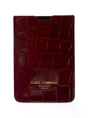 Dolce & Gabbana Croc-effect Leather Card Holder - Red