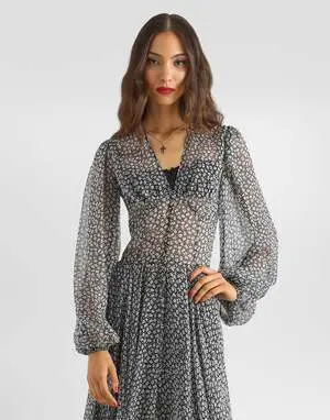 Dolce & Gabbana Daisy-print Chiffon Dress