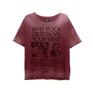 OTHER UK Rock Music Destroys Decay T-shirt Aged Oxblood - Red