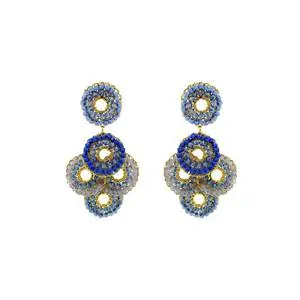 LAVISH BY TRICIA MILANEZE Sky Mix Coco Handmade Crochet Earrings - Blue