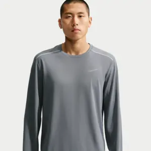 Nike Miler Dri-fit Long-sleeve Running Top - Grey