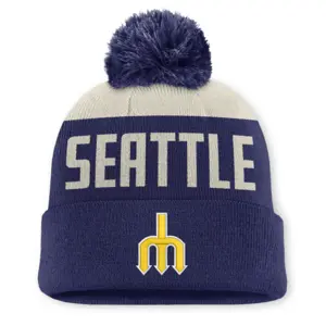 Nike Seattle Mariners Cooperstown Peak Mlb Cuffed Pom Beanie - White