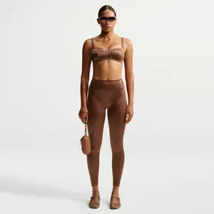 Nike Skims Satin Shine High-waisted Bonded 26" Leggings - Brown