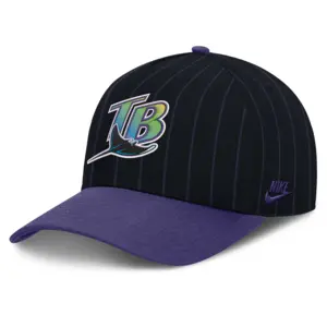 Nike Tampa Bay Rays Cooperstown Rise Mlb A-frame Adjustable Hat - Black