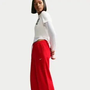 Nike Studio Fleece Weight Mid-rise Wide-leg Pants