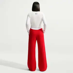 Nike Studio Fleece Weight Mid-rise Wide-leg Pants