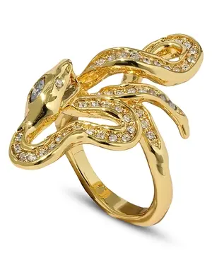 Alexis Bittar Serpent Crystal Coiled Cocktail Ring