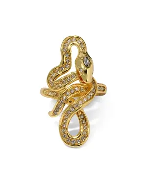 Alexis Bittar Serpent Crystal Coiled Cocktail Ring