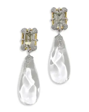 Alexis Bittar Silverlake Crystal & Lucite Clip On Statement Earrings - Clear