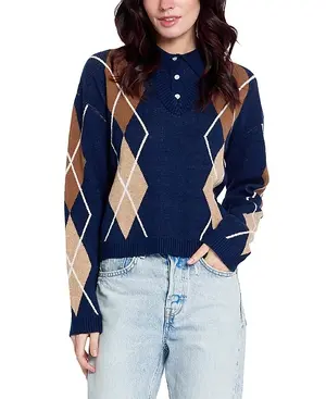 Central Park West Astrid Argyle Twofer - Navy Combo