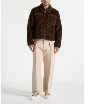 Manière De Voir David Plush Cable Embossed Jacket - Brown