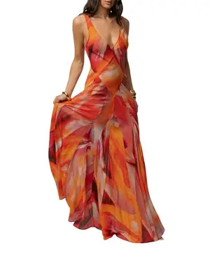 JLUXLABEL Prism Tide Maxi Dress - Red
