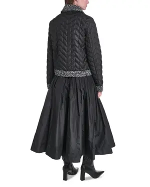 Karl Lagerfeld Paris Agyness Quilted Contrast Trim Jacket
