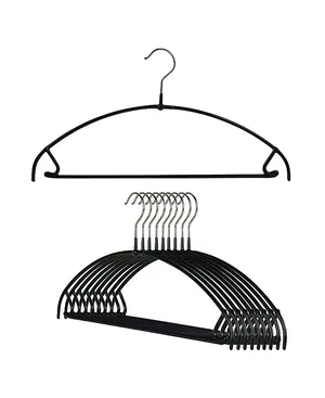 MAWA Euro Grip Clothing Hangers, Model 42ptu, Set Of 10 - Black