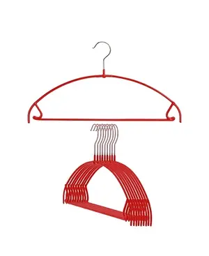 MAWA Euro Grip Clothing Hangers, Model 42ptu, Set Of 10 - Red