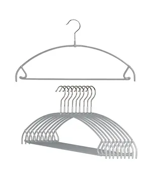 MAWA Euro Grip Clothing Hangers, Model 42ptu, Set Of 10 - Silver