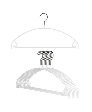 MAWA Euro Grip Clothing Hangers, Model 42ptu, Set Of 10 - White