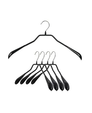 MAWA Bodyform Grip Clothing Hanger, Model 42l, Set Of 5 Black