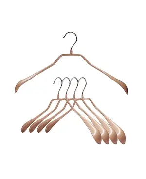 MAWA Bodyform Grip Clothing Hanger, Model 42l, Set Of 5 Latte