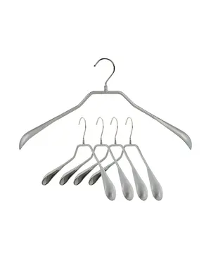 MAWA Bodyform Grip Clothing Hanger, Model 42l, Set Of 5 Silver