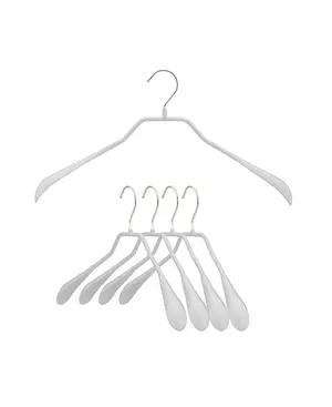 MAWA Bodyform Grip Clothing Hanger, Model 42l, Set Of 5 White