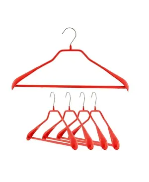 MAWA Bodyform Grip Clothing Hanger, Model 42ls, Set Of 5 - Red