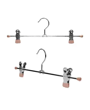 MAWA Adjustable Pant Clip Hanger With Grip Tip Clips, Model K30d, Set Of 10 - Latte