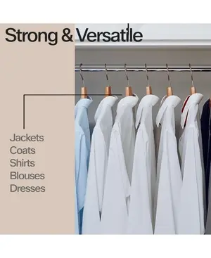 MAWA Beechwood Shirt Hanger With Wide Shoulder Support, Set Of 4