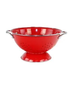 CALYPSO BASIC Power Coated Steel Colander, 3 Quart - Red