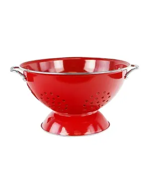 CALYPSO BASIC Power Coated Steel Colander, 5 Quart - Red