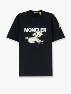 Moncler Cotton Tshirt With Print - Black