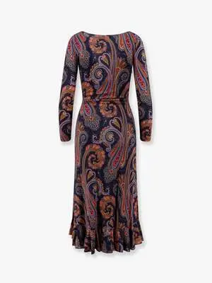 Etro Stretch Viscose Dress With Iconic Pattern