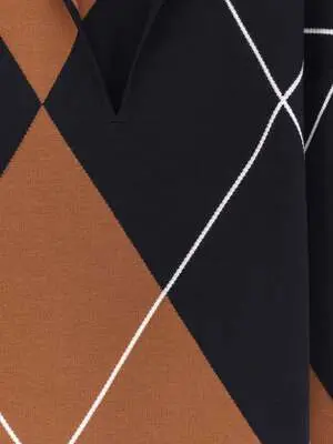 Max Mara Mxmsala Argyle Pattern Virgin Wool Sweater - Brown