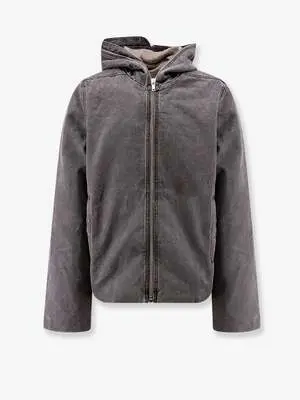Rick Owens Gimp Zipfront Kjt In Organic Cotton - Grey