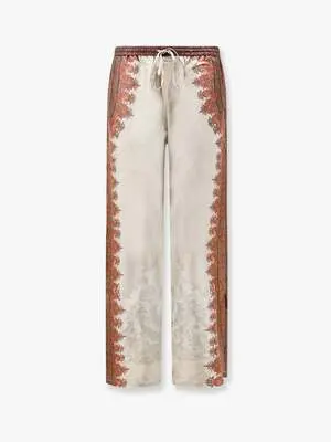 PIERRE-LOUIS MASCIA Aloe Silk Trousers - Beige